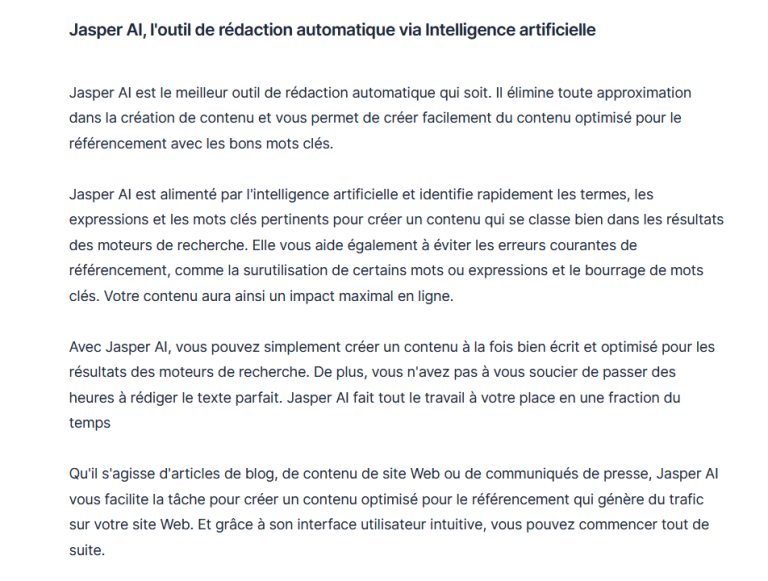 Avis Jasper AI - le leader de la rédaction via IA